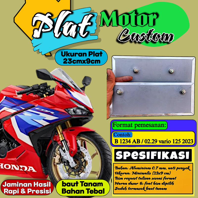Jual Plat motor PUTIH FONT TERBARU / baut tanam / proses cepat dan ...