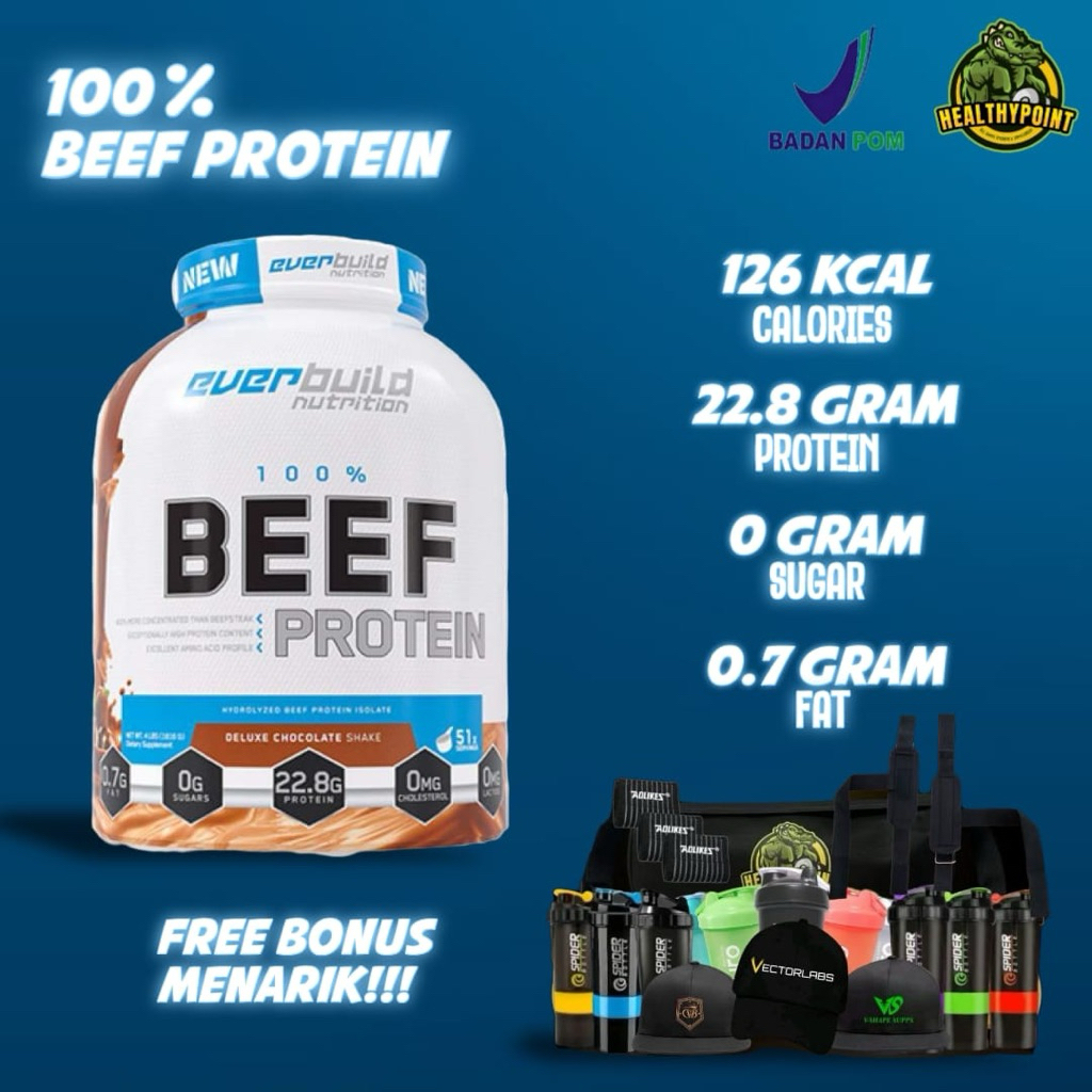 Jual Everbuild Beef protein 4 Lbs Whey Protein Isolate Ultra Premium ...