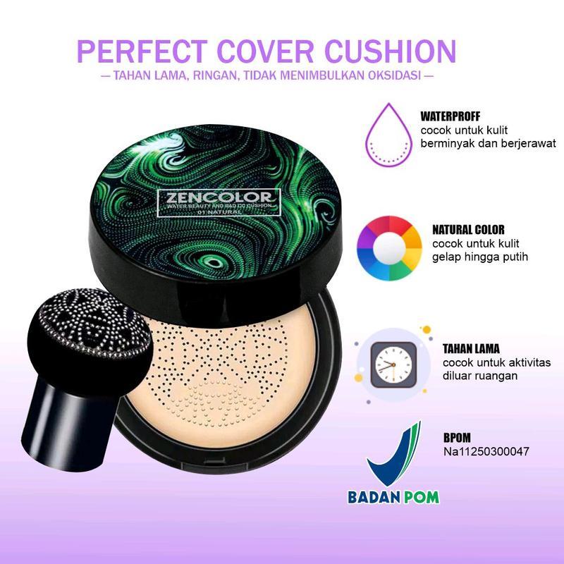 Jual Zencolor Bedak Cushion Waterproof Full Covrage BB Cushion Cream ...
