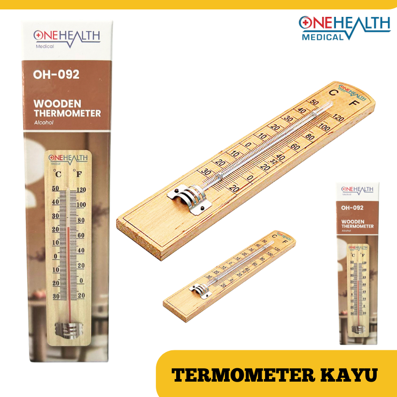 Jual Termometer Kayu Wooden Thermometer Suhu Ruangan Analog Onehealth ...
