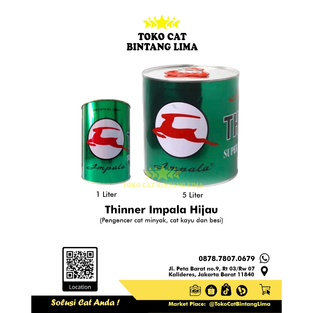Jual Thinner IMPALA HIJAU Thiner COBRA HITAM / pengencer cat / thinner cat kayu besi duco ...