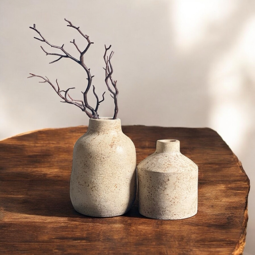 Jual VAS BUNGA / VAS LANCA KREM / dekorasi / aesthetic / vas bunga ...