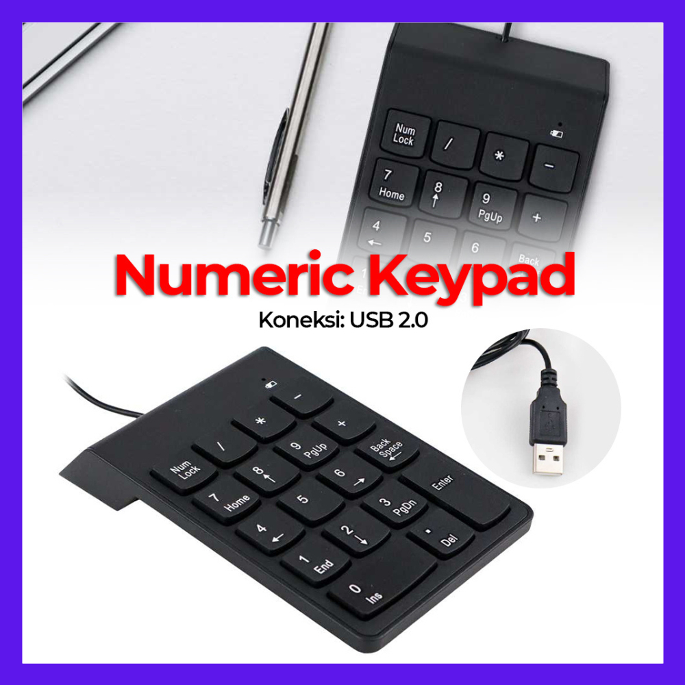Jual Numeric Keypad Numpad /Numeric Keyboard with LED Backlight USB ...