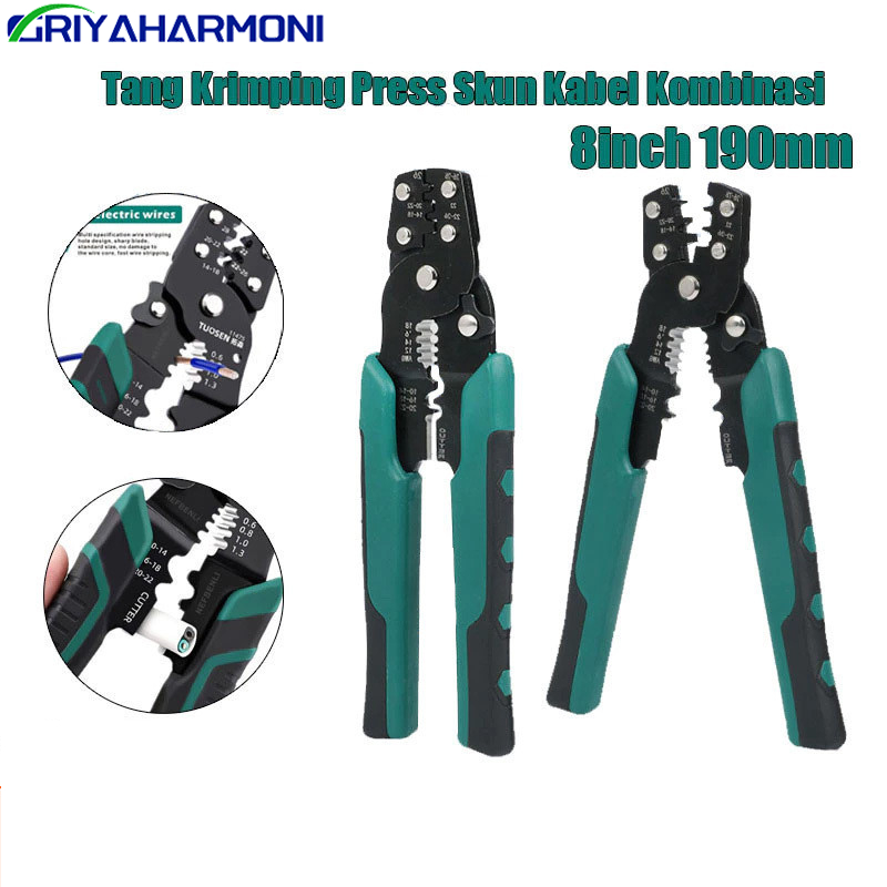 Jual COD Tang Crimping Press Skun Kabel Kombinasi / Tang Potong Kupas ...