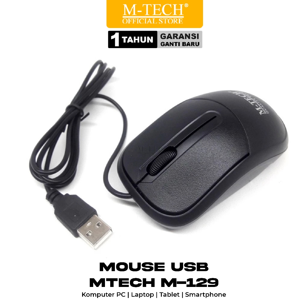 Jual MTECH Mouse Kabel USB MT-129 for Komputer PC Laptop Android Bisa ...
