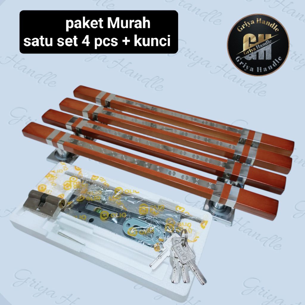 Jual model baru Handle pintu 1 set 4 biji dan Lock body kunci tarikan ...