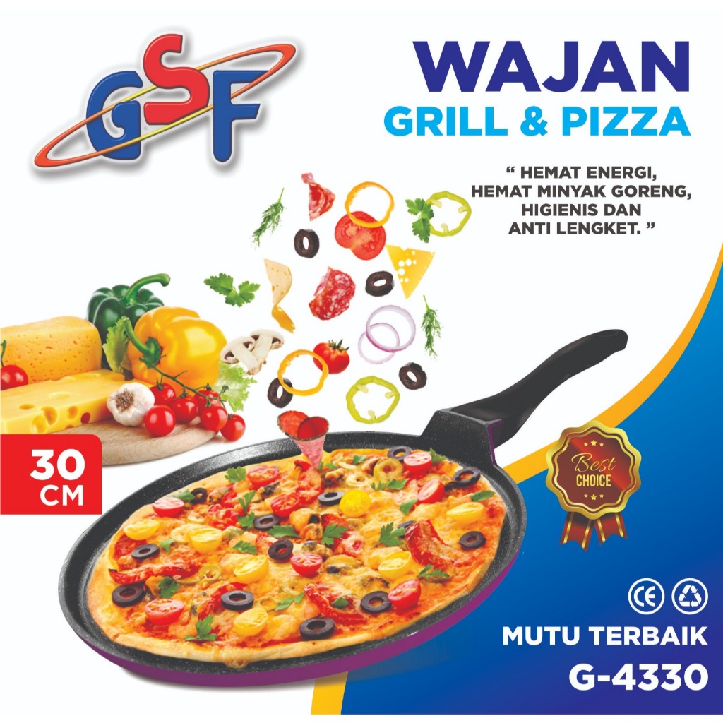 Jual Panggang PIZZA GSF 30cm Panggangan Square GRILL PAN PAN MARBLE ...