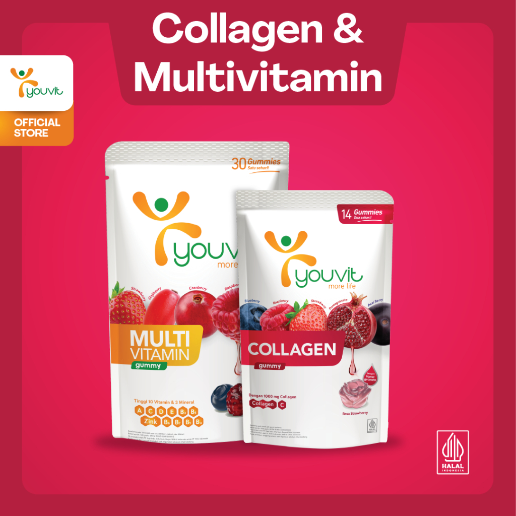 Jual Youvit Multivitamin Dewasa 30 Hari & Collagen Gummy 7 Hari ...