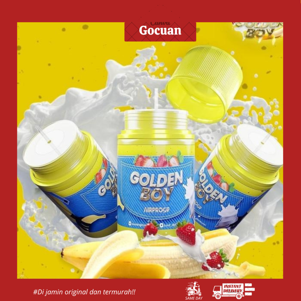 Jual GOLDEN BOY FREEBASE 60ML BANANA MILK 100% AUTHENTIC | Shopee Indonesia