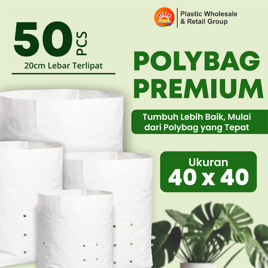 Jual Polybag Putih Premium 40 x 40 Isi 50 Lembar - Plastik Media Tanam ...