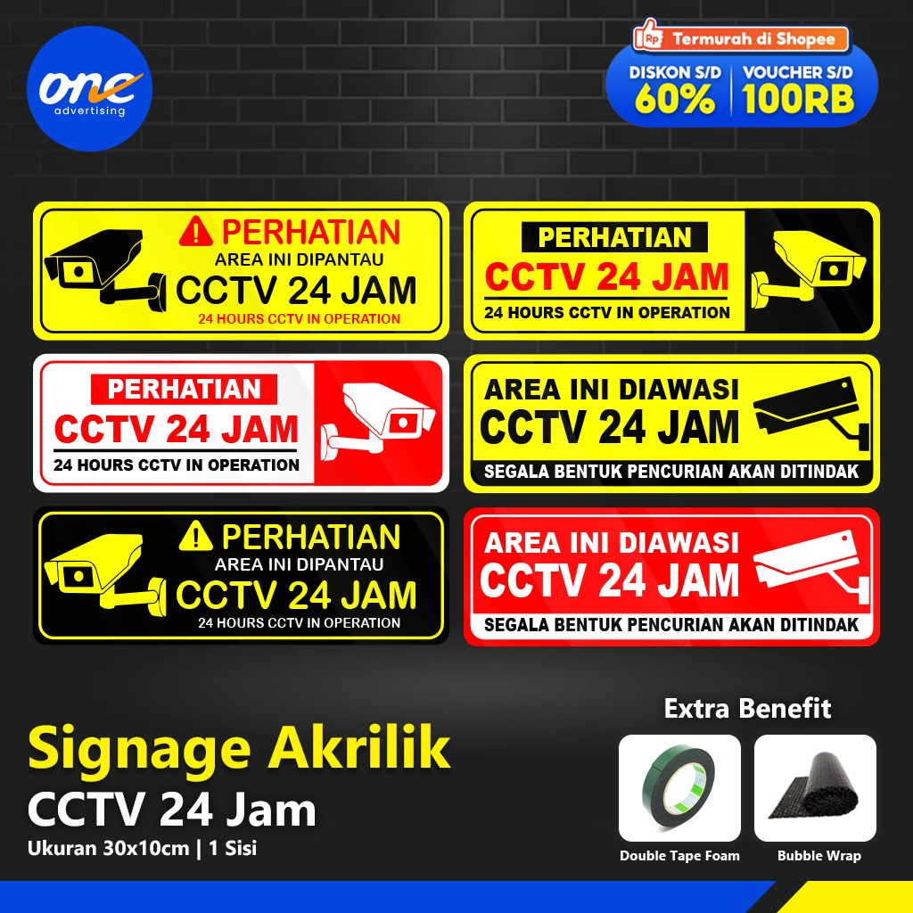 Jual Akrilik CCTV 24 jam Signage Akrilik CCTV Rambu Rambu Akrilik ...