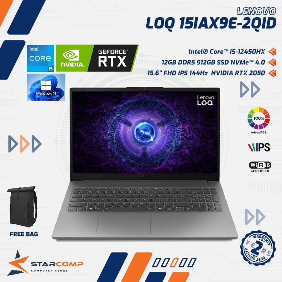 Jual LENOVO LOQ 15-2QID Intel Core i5 12450HX 12GB 512GB RTX2050 15.6 ...
