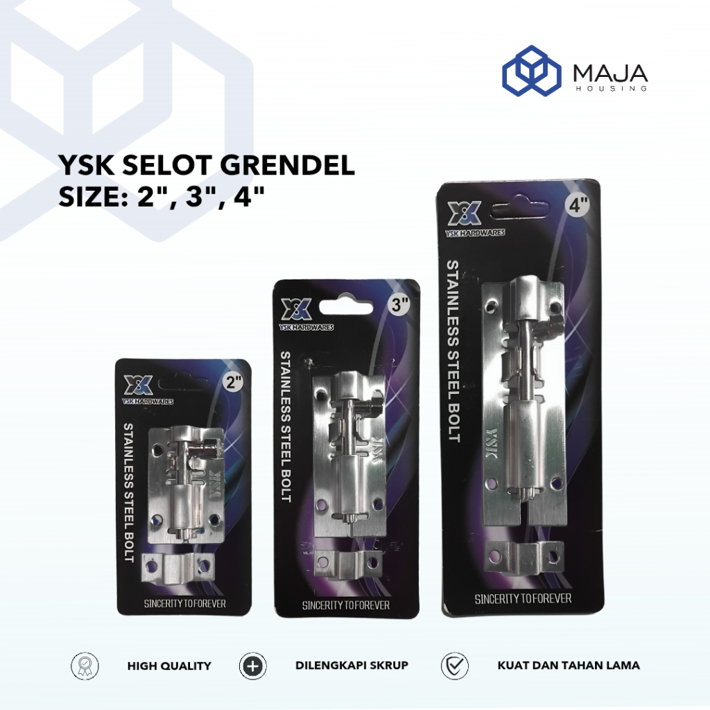 Jual Grendel Pintu Stainless 2" 3" 4" YSK | Slot Stainles Kunci Jendela Pintu 2 Inch 3 Inch 4 ...