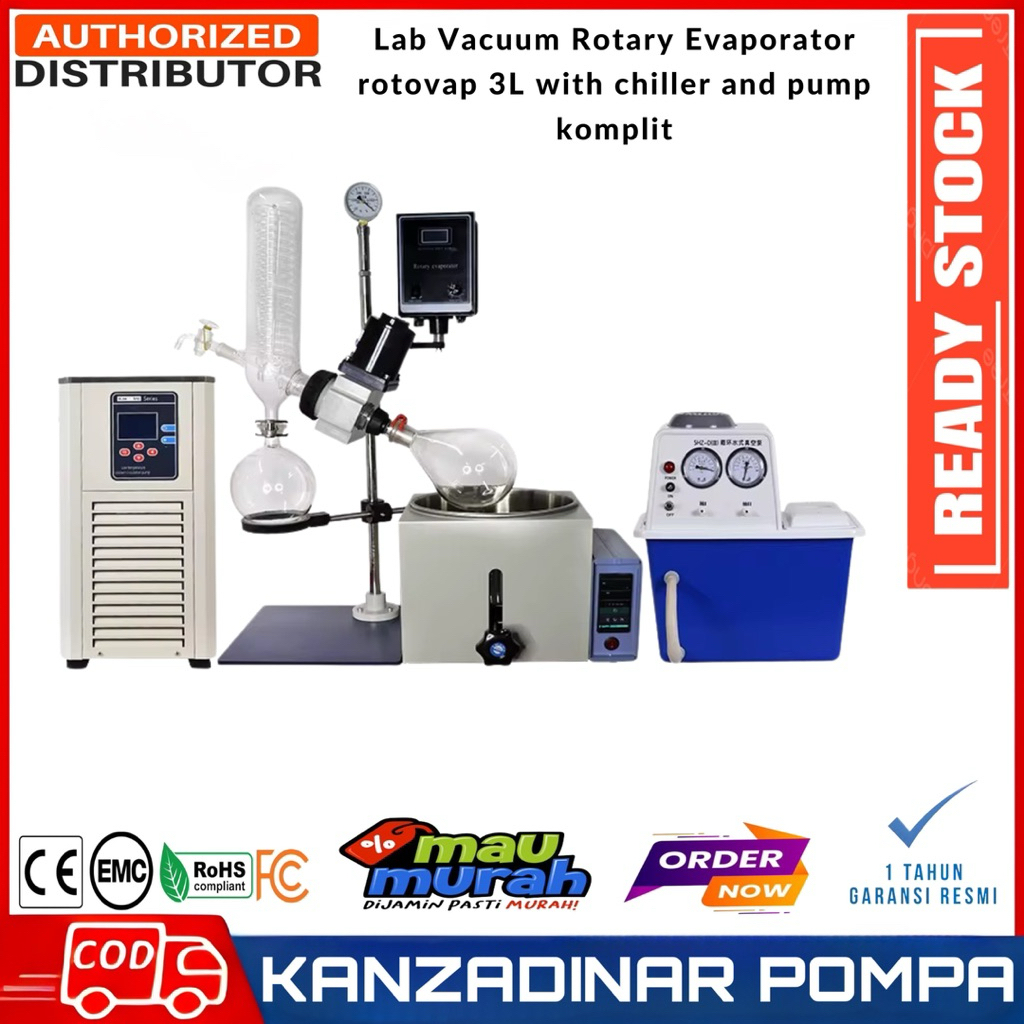 Jual Lab Vacuum Rotary Evaporator rotovap 3L with chiller and pump ...