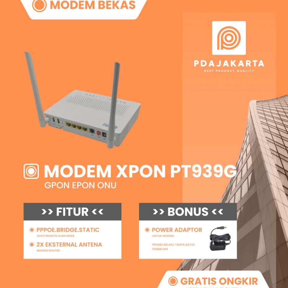 Jual Cod Modem Xpon PT939G Gpon Epon Onu Dual Band Gigabit Modem Bekas Original Bonus Adaptor ...
