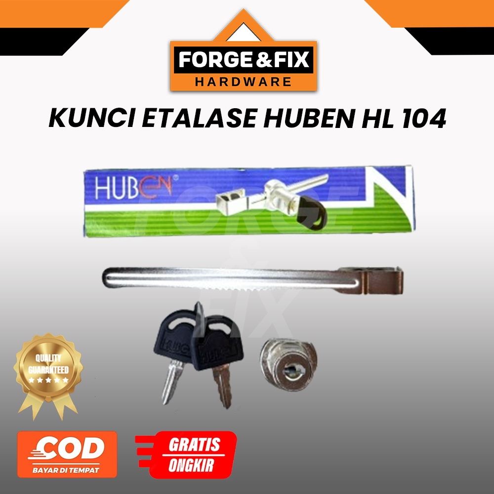 Jual HUBEN Kunci Etalase Kaca Gergaji Geser Sliding HL 140 | Shopee Indonesia
