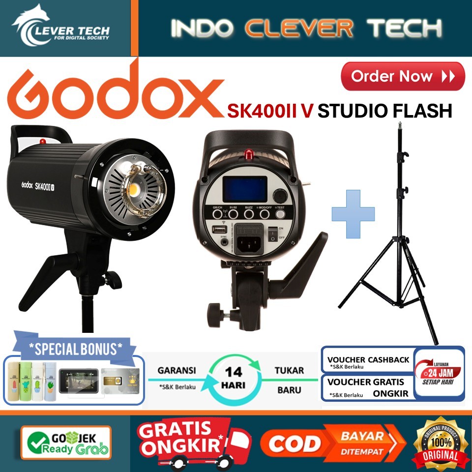 Jual Godox LED SK400II V Studio Flash with LED Modeling Lamp - Lampu ...