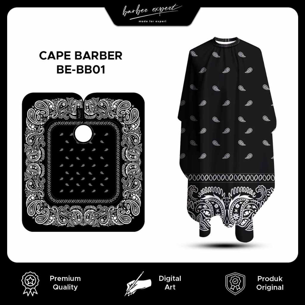 Jual Cape Barber Expert Premium Motif Series Bandana Black Red Blue ...