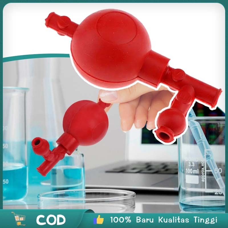 Jual Rubber Pipet Filler 3 Valve Pipette Rubber Bulb Merah Pipette Pump ...