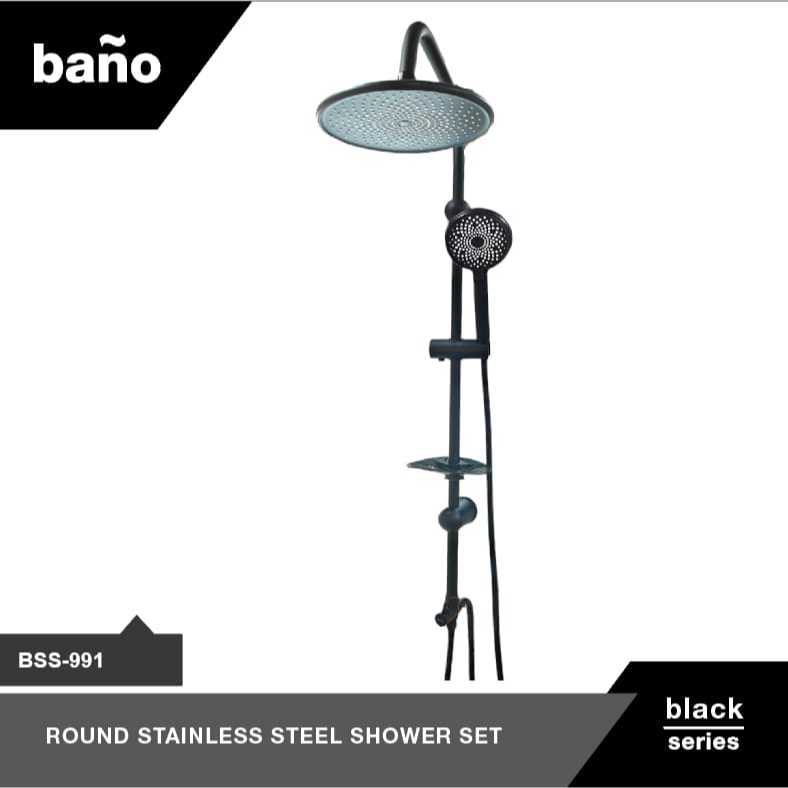 Jual Bano Shower Set Stainless Black - Shower Tiang Set Stainless Hitam ...