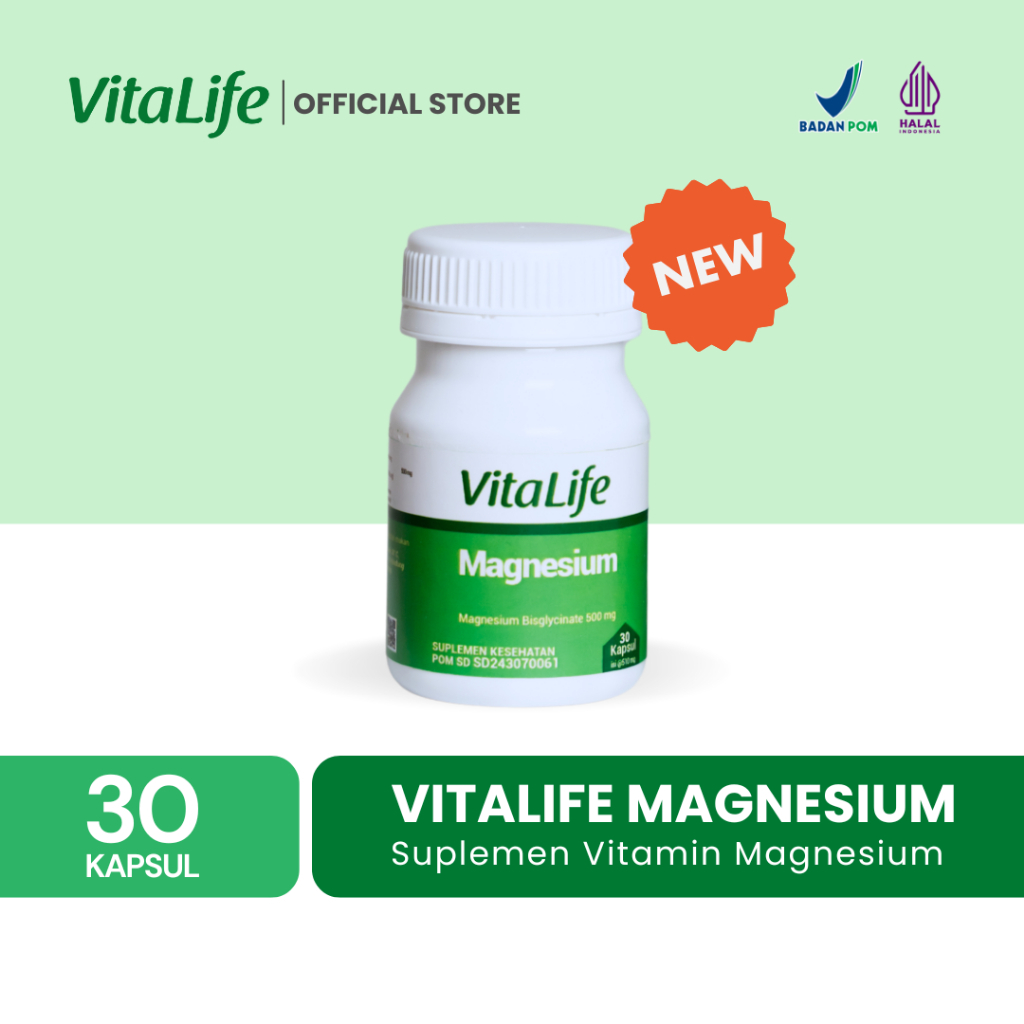 Jual Vitalife Magnesium Botol Isi 30 Kapsul / Suplemen Magnesium Glycinate / Suplemen Kesehatan ...