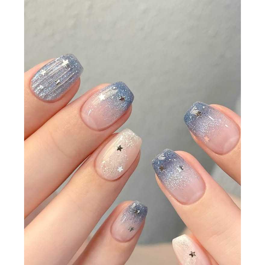 Jual Blue Starry Fake Nails | Shopee Indonesia