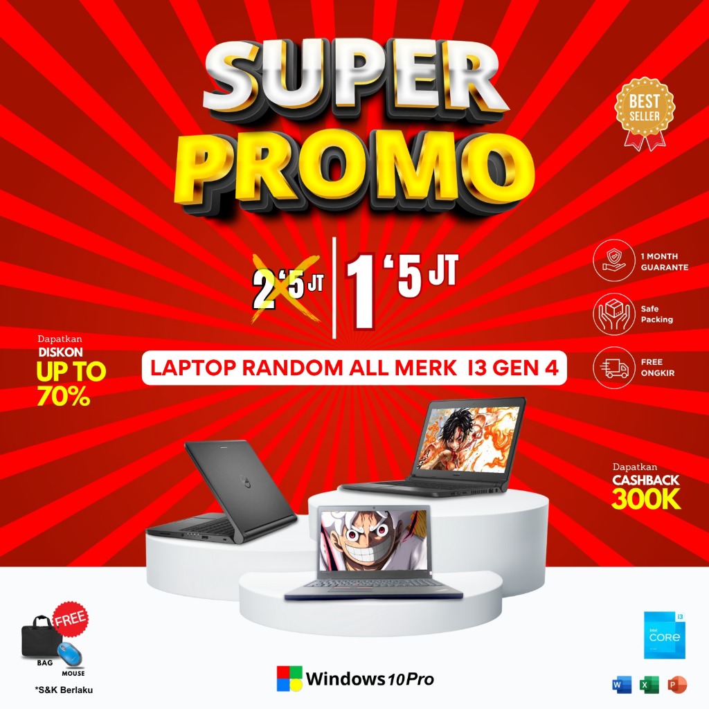 Jual Laptop 1 Jutaan Random core i3 gen 4 Termurah Bergaransi | Shopee ...