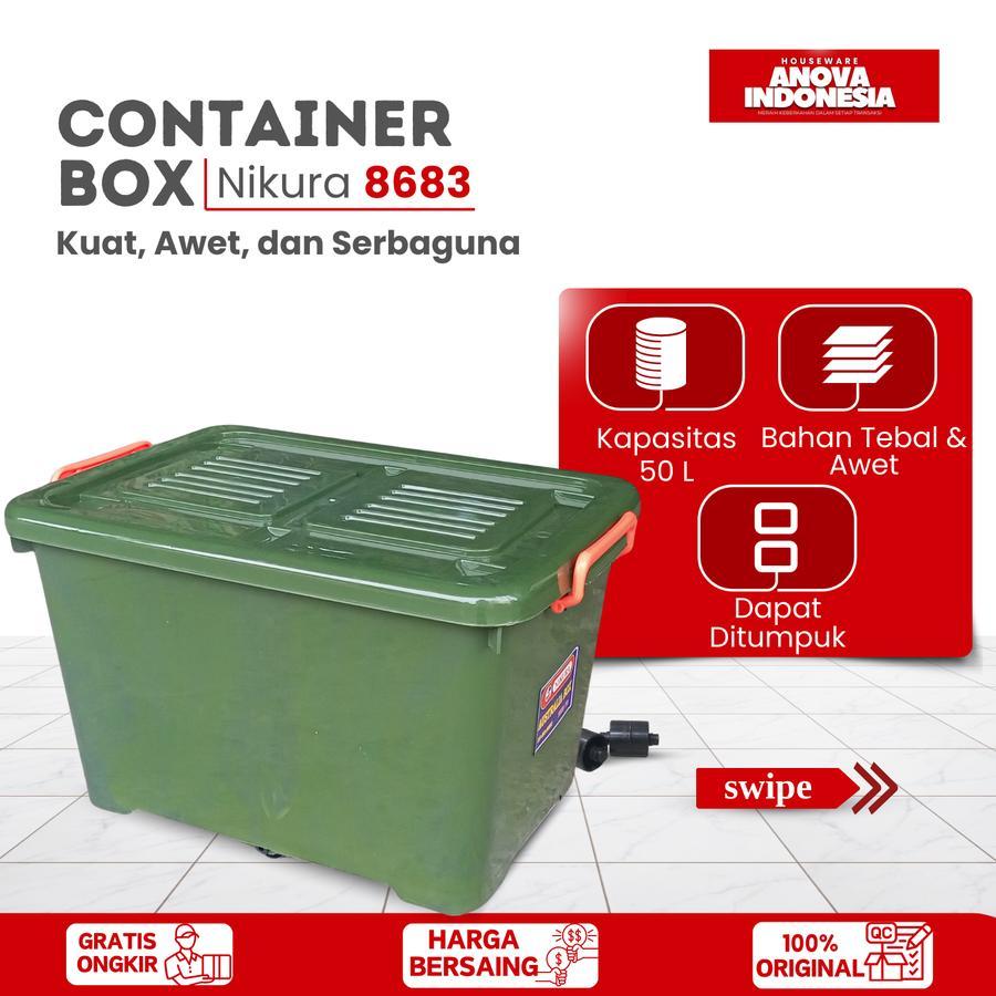Jual BOX CONTAINER NIKURA 8683 Pakai RODA & GAGANG. Storage Box ...