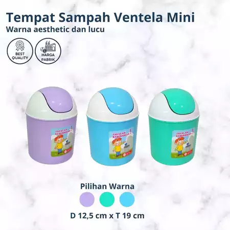 Jual Tempat Sampah Plastik Bulat Mini VENTELA DX Swing – Trash Bin ...