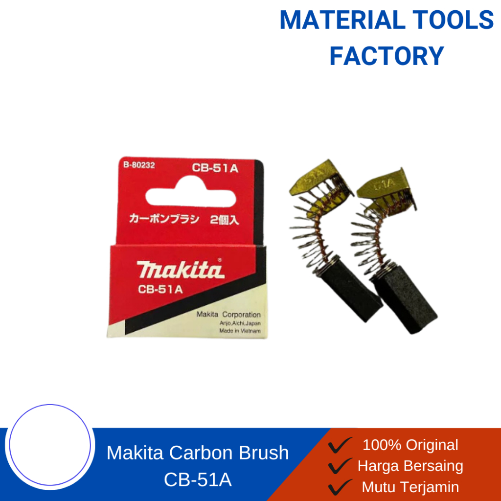 Jual Carbon Brush Makita CB 51 A / Spul / Arang Bor / arang / Sepul/ CB ...
