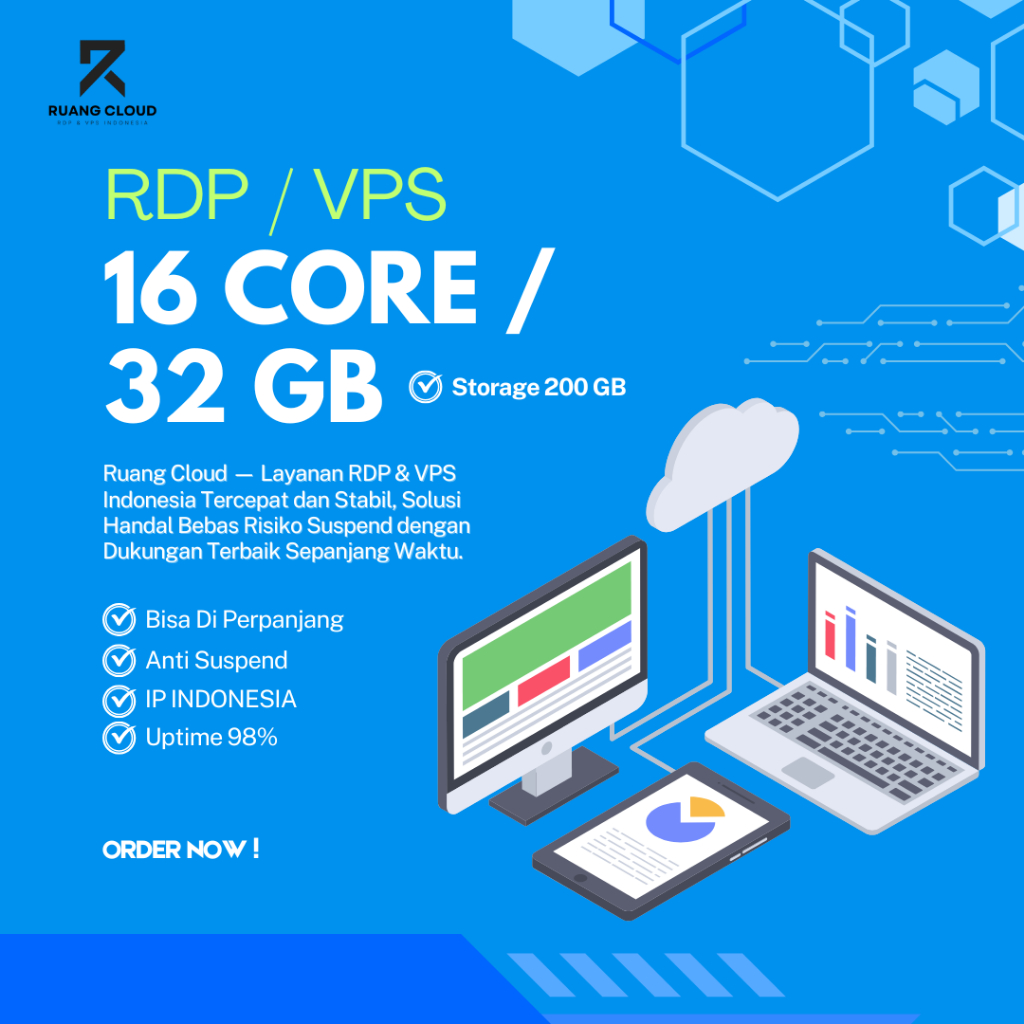 Jual RDP / VPS 16 CORE 32 GB RAM - IP INDONESIA ANTI SUSPEND FULL ...