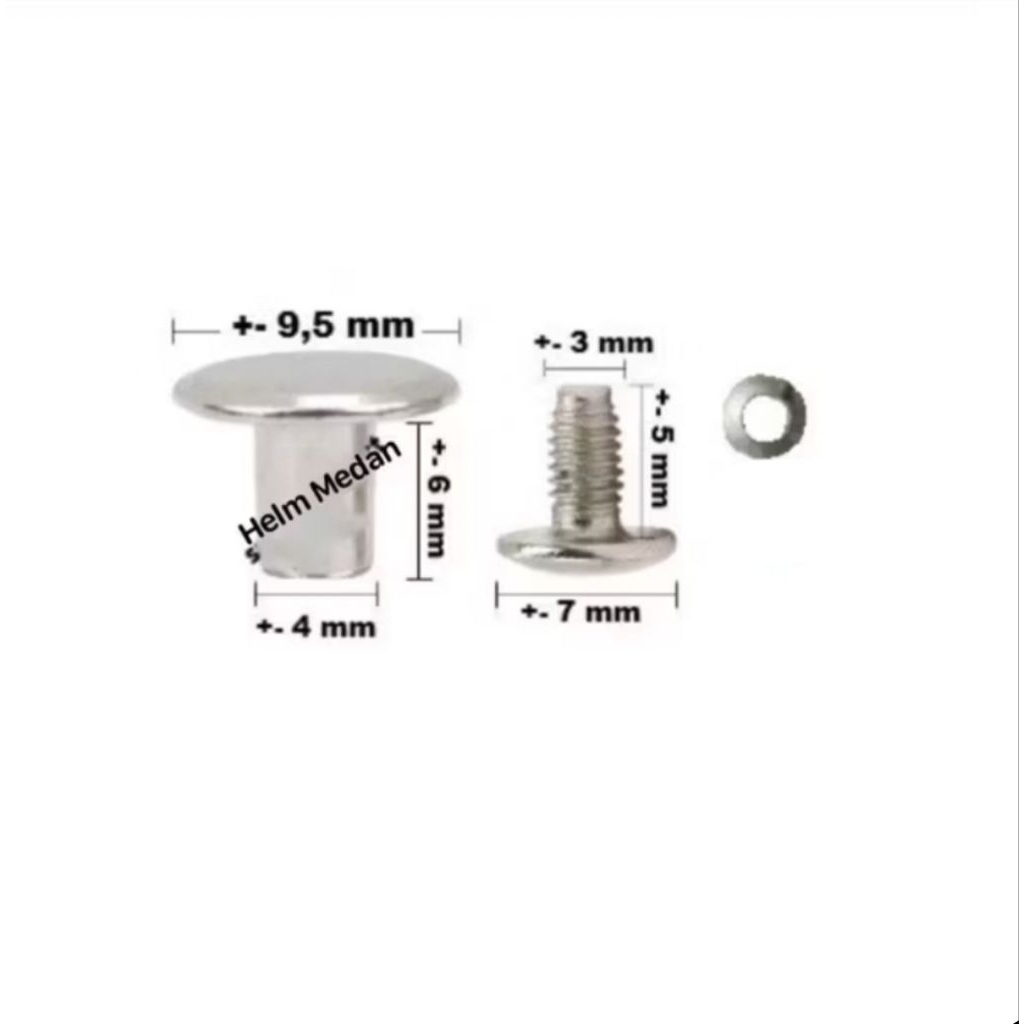 Jual (sepasang) Baut untuk pasang Tali Helm | Shopee Indonesia