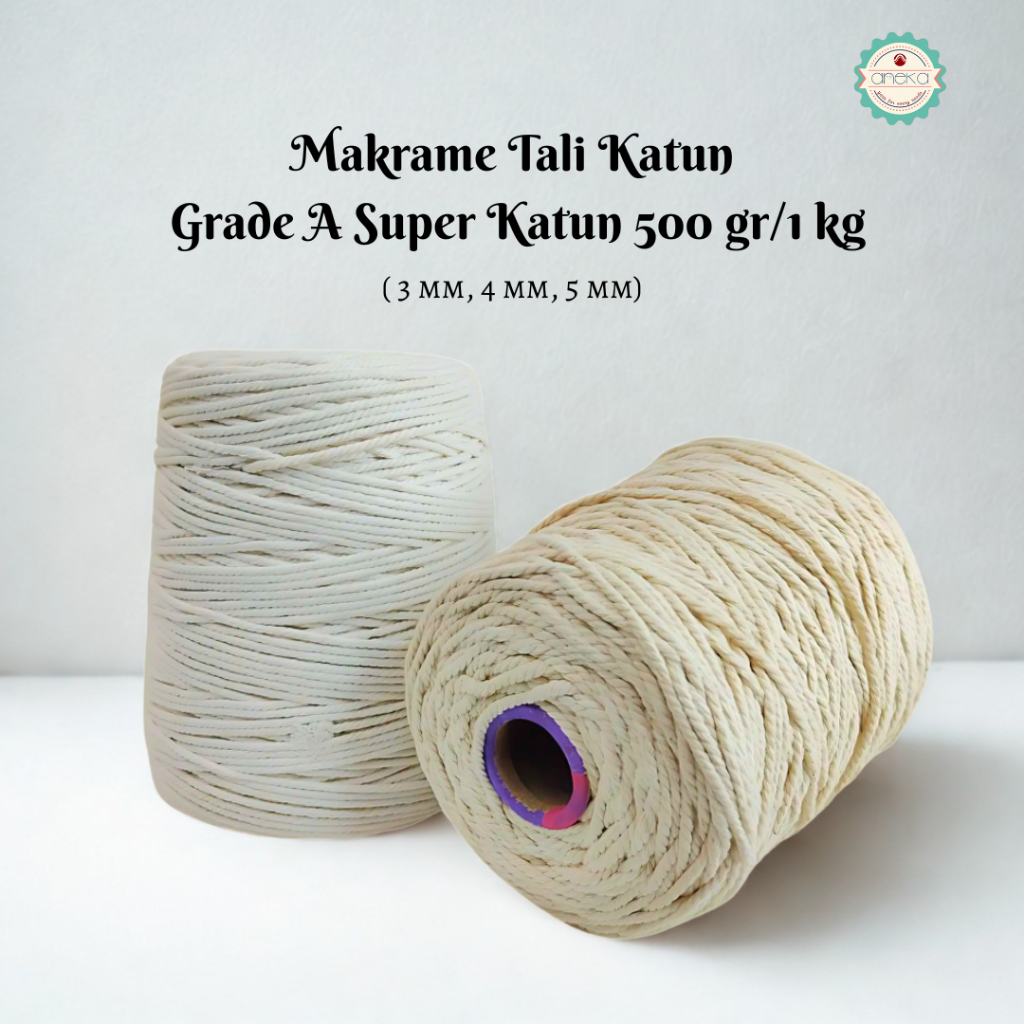 Jual ANEKA - Benang / Tali macrame makrame Grade A super katun cotton ...