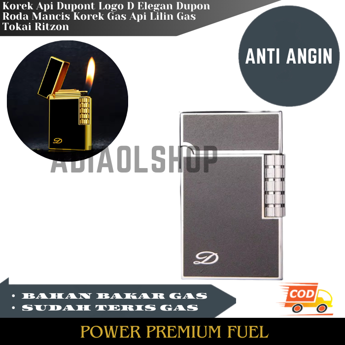 Jual Korek API Dupont Logo D Elegan Roda Mancis Gas Api Lilin Tokai ...