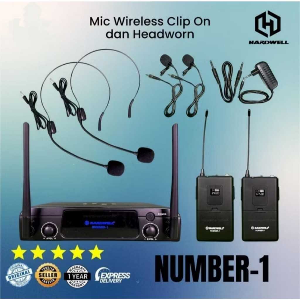 Jual Hardwell Number-1 Clip On Headworn Mic Wireless Microphone UHF Headset Bando Nirkabel Jepit ...