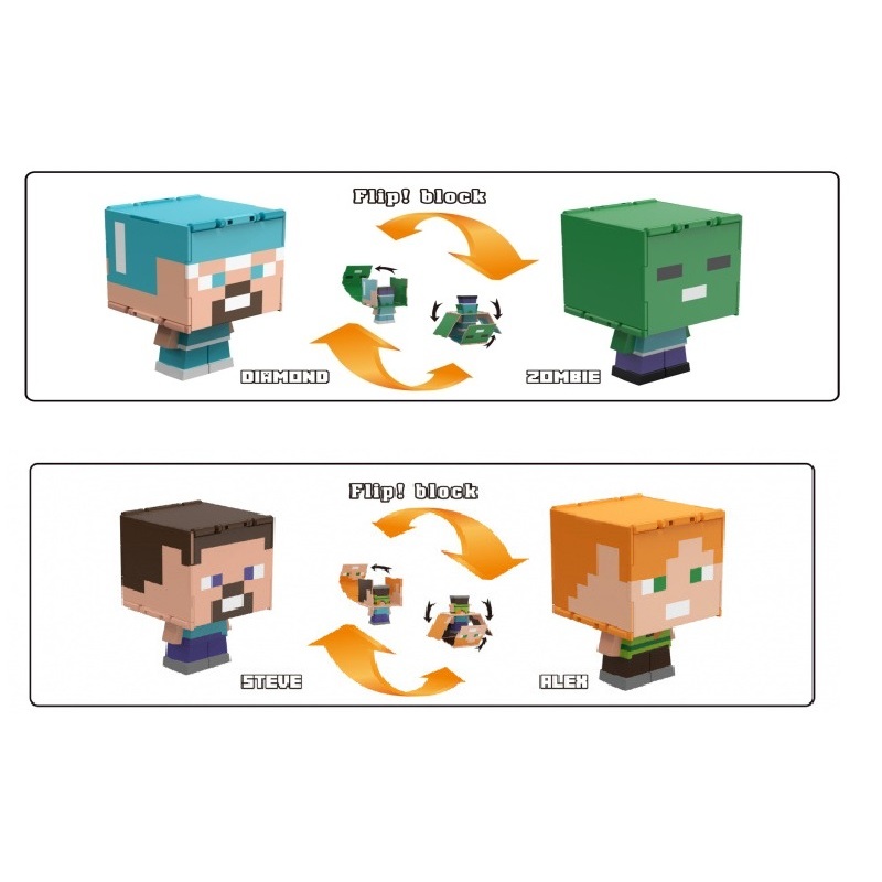 Jual Figure Minecraft Lipat 2 in 1 Koleksi Pajangan Meja dan Dinding ...
