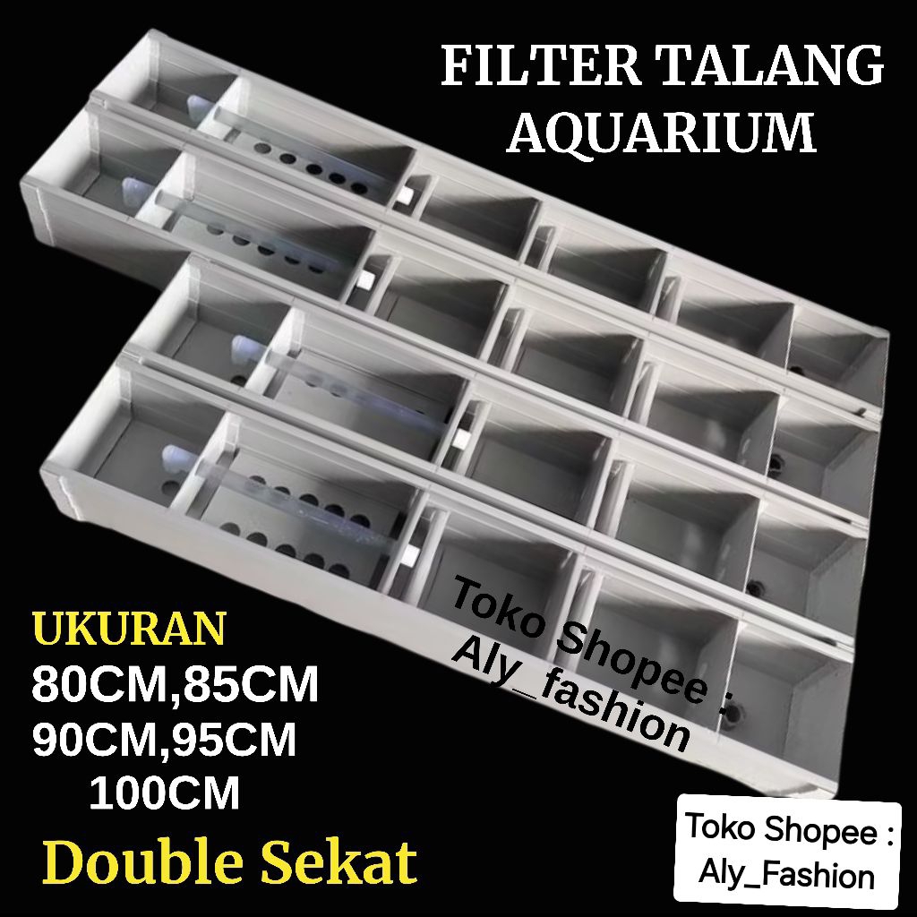 Jual Top Filter Talang Akuarium uk 100cm /95cm/90cm/Double sekat/output ...