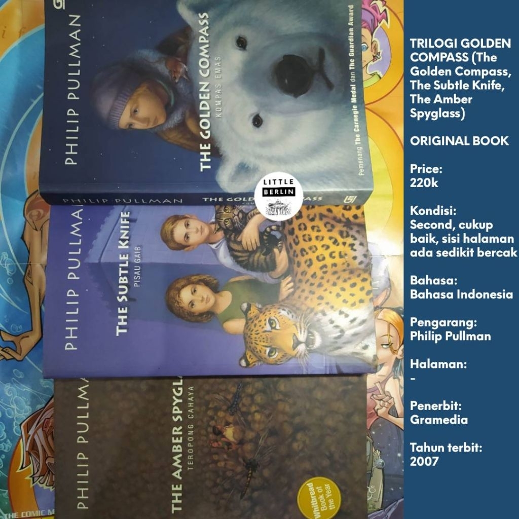 Jual ORIGINAL Novel Set Trilogi THE GOLDEN COMPASS Philip Pullman 3 ...