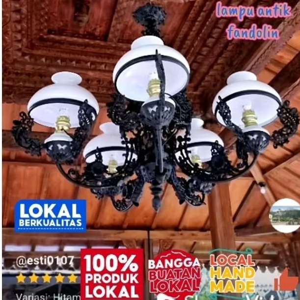 Jual lampu gantung antik FANDOLIN klasik cabang 5 berkualitas gratis ...
