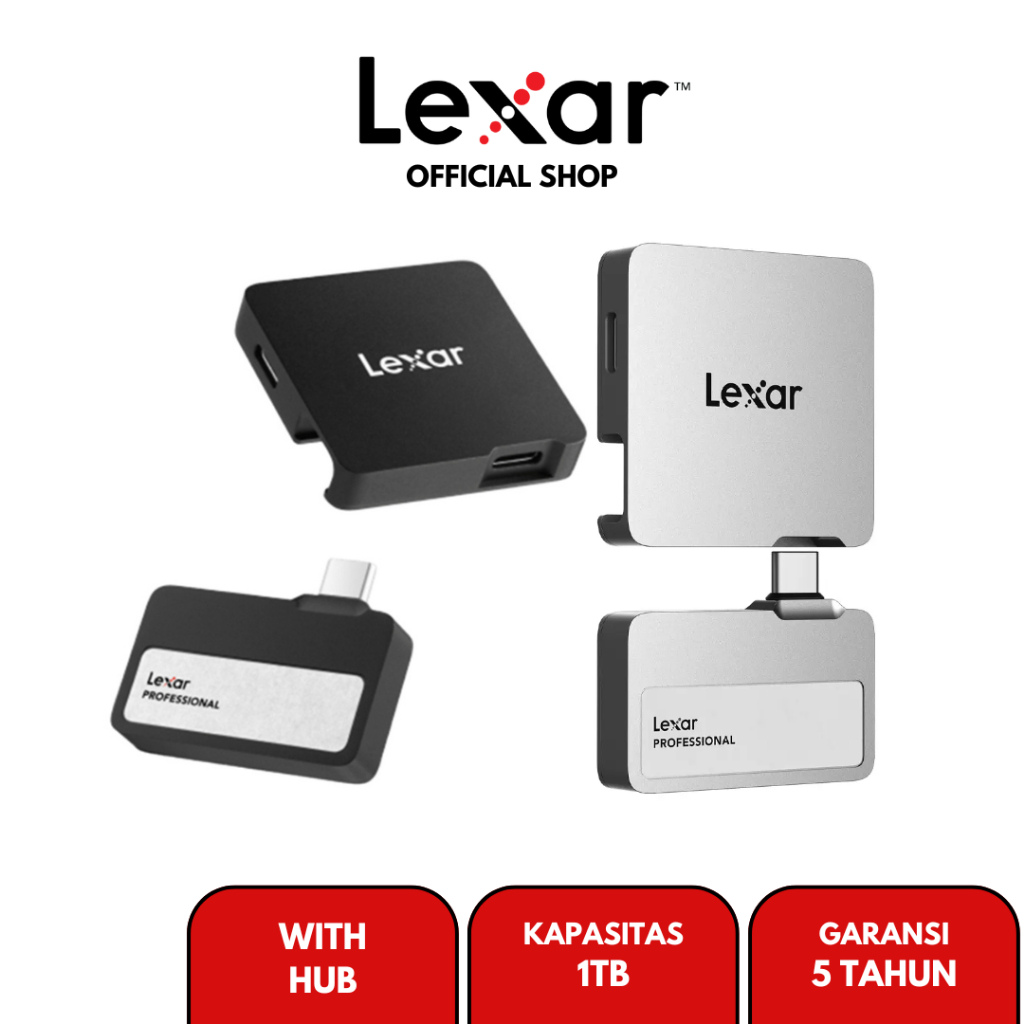 Jual Lexar Professional Go Portable SSD SL400 with HUB USB Type C 3.2 Up to 1050MB/s - 1TB ...