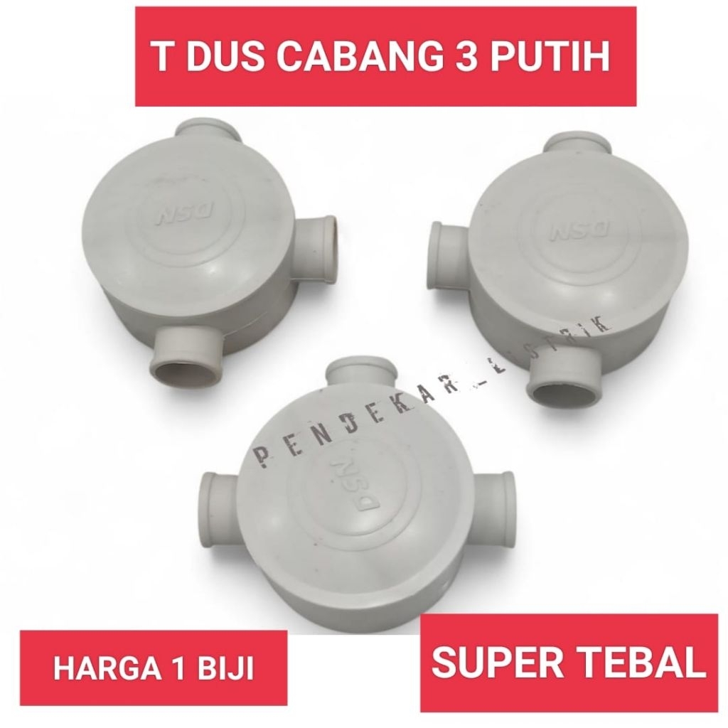 Jual T DUS PUTIH 5/8 BULAT CABANG 3 TEBAL DSN | Shopee Indonesia