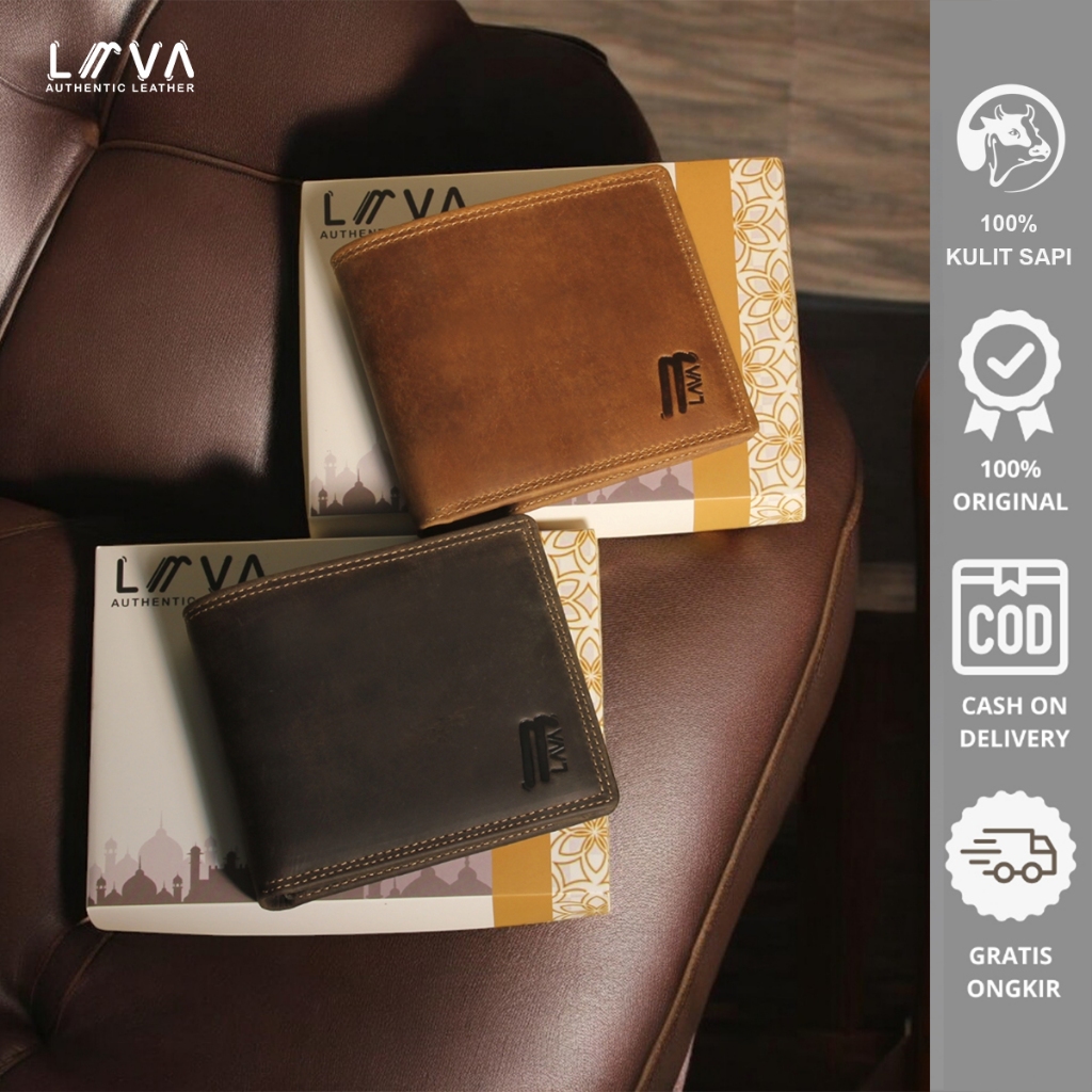 Jual Dompet Pria Kulit Sapi Asli Crazy Horse Lava Bromo Wallet original branded 100% Full Kulit ...