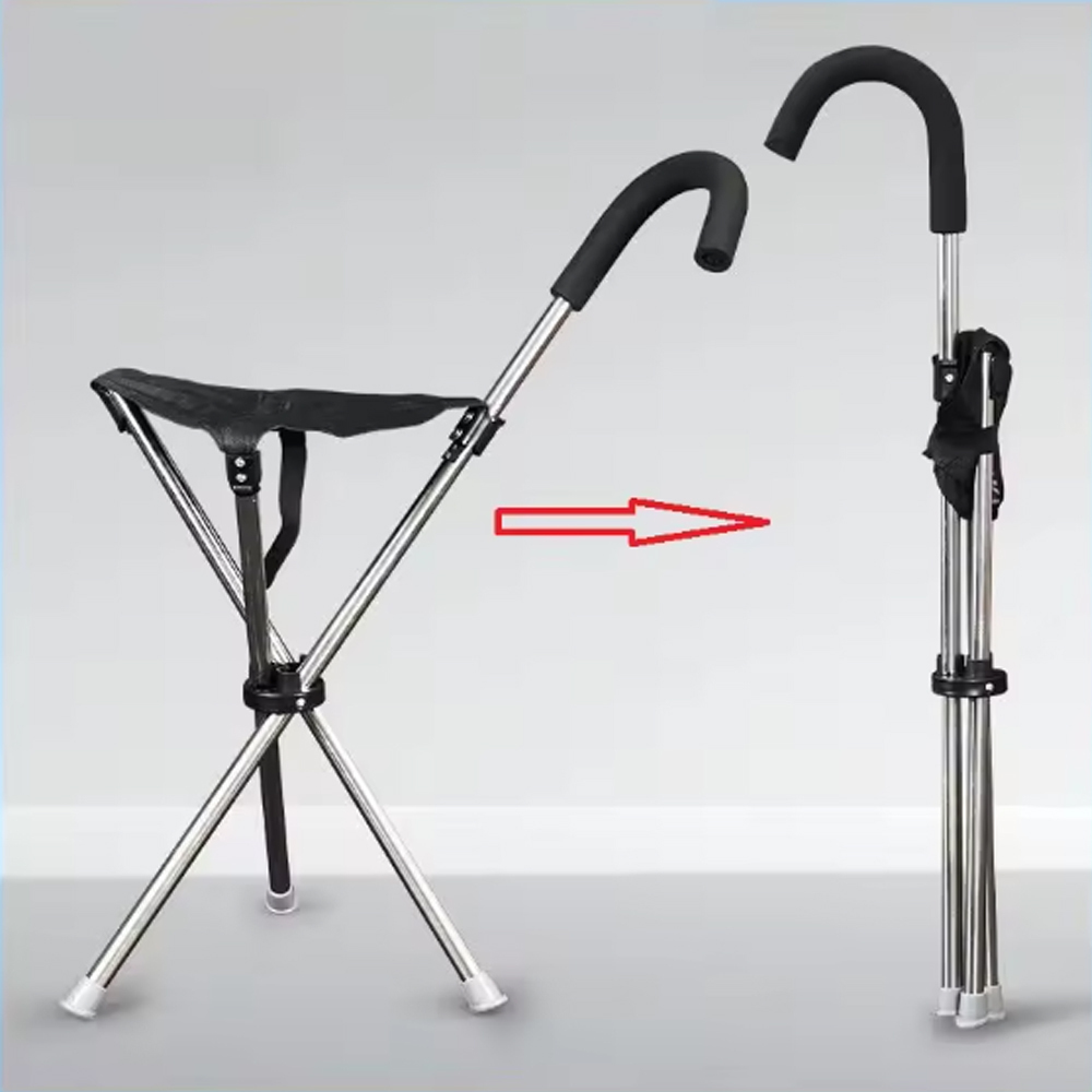 Jual Tongkat Jalan Kursi Lipat 2in1 Foldable Cane Chair Portable HEIBEI ...