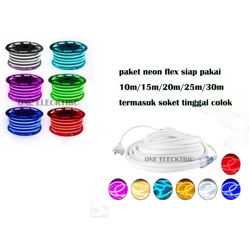 Jual Paket Neon Flex Siap Pakai Termasuk Soet Colok 10m/15m/20m/25m/30m ...