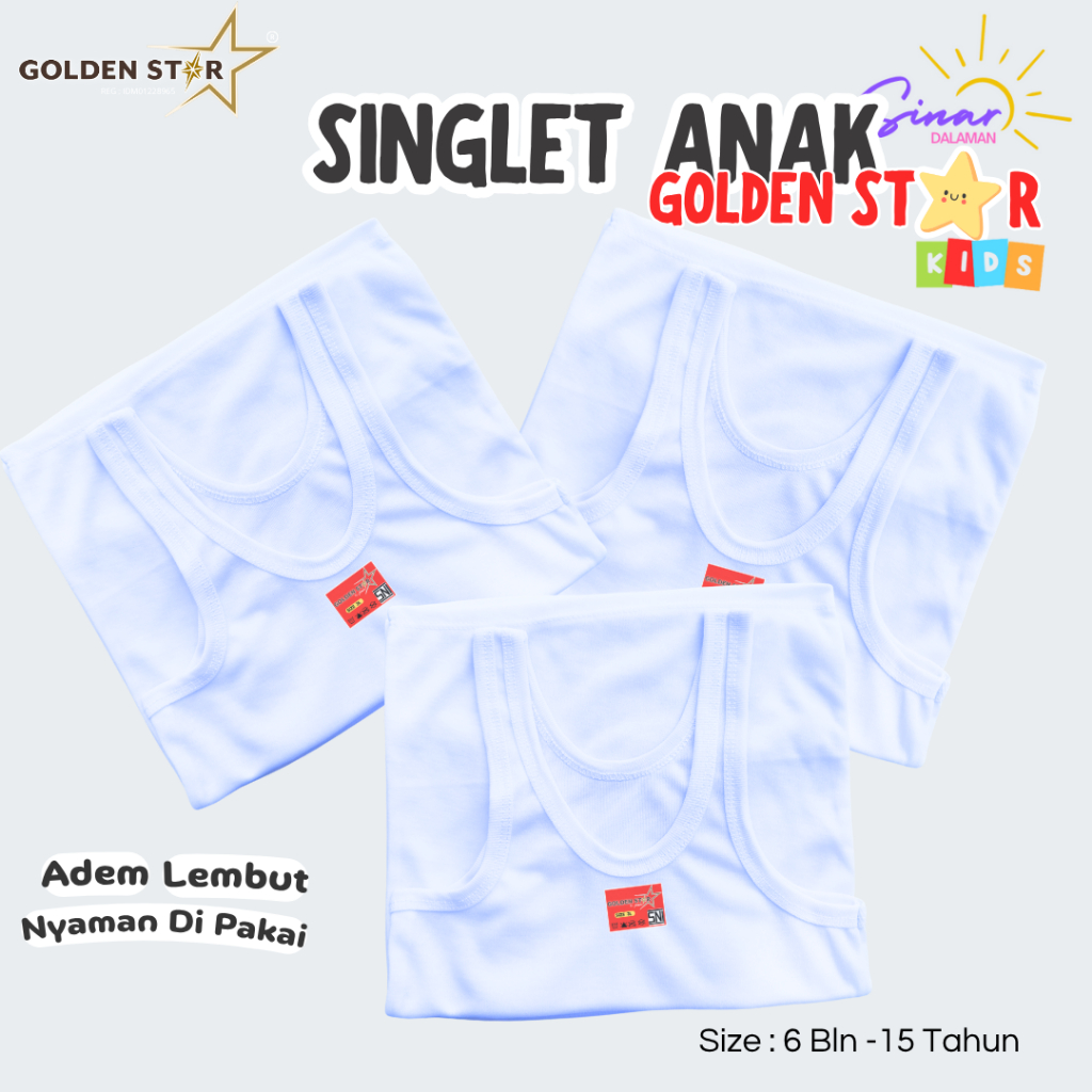 Jual 6 PCS Singlet Anak Warna Putih Usia 0-12 Tahun Tanpa Bolong Bolong Kaos Dalam Kutang Anak ...