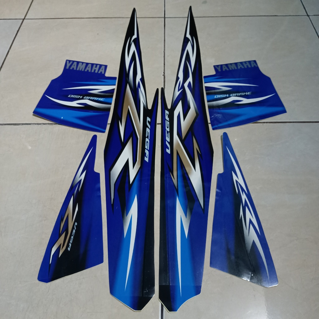 Jual stiker striping yamaha vega zr 2009 biru hitam lis body standar ...