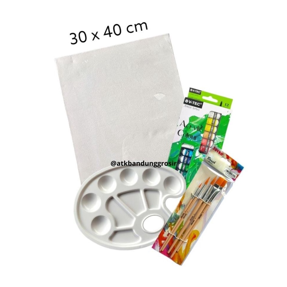 Jual Paket Melukis Lengkap Set 4 in 1 Variasi Jumbo Set Kanvas 3x4 Kuas ...