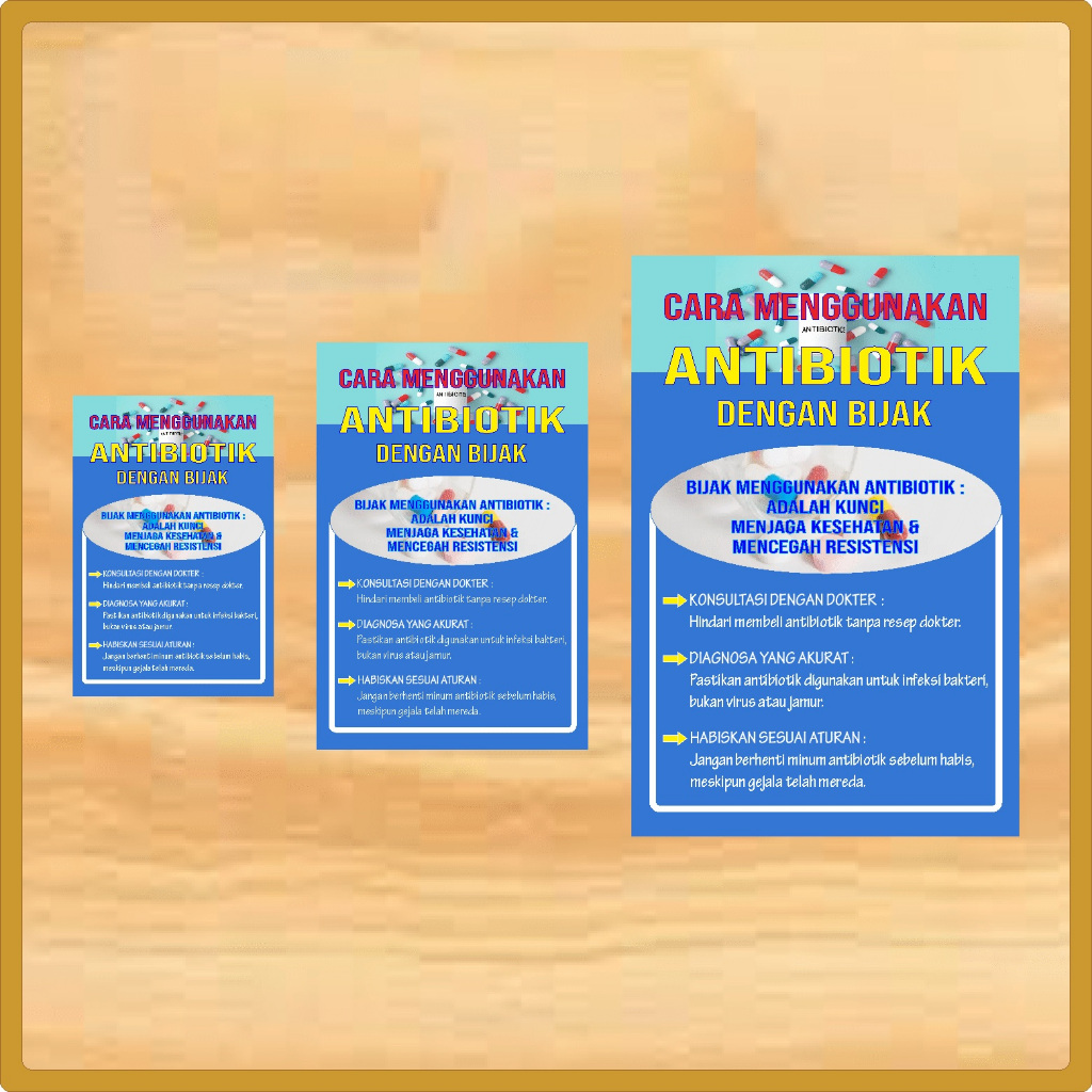 Jual Stiker Poster Cara Mengunakan Antibiotik dengan Bijak, Sticker ...