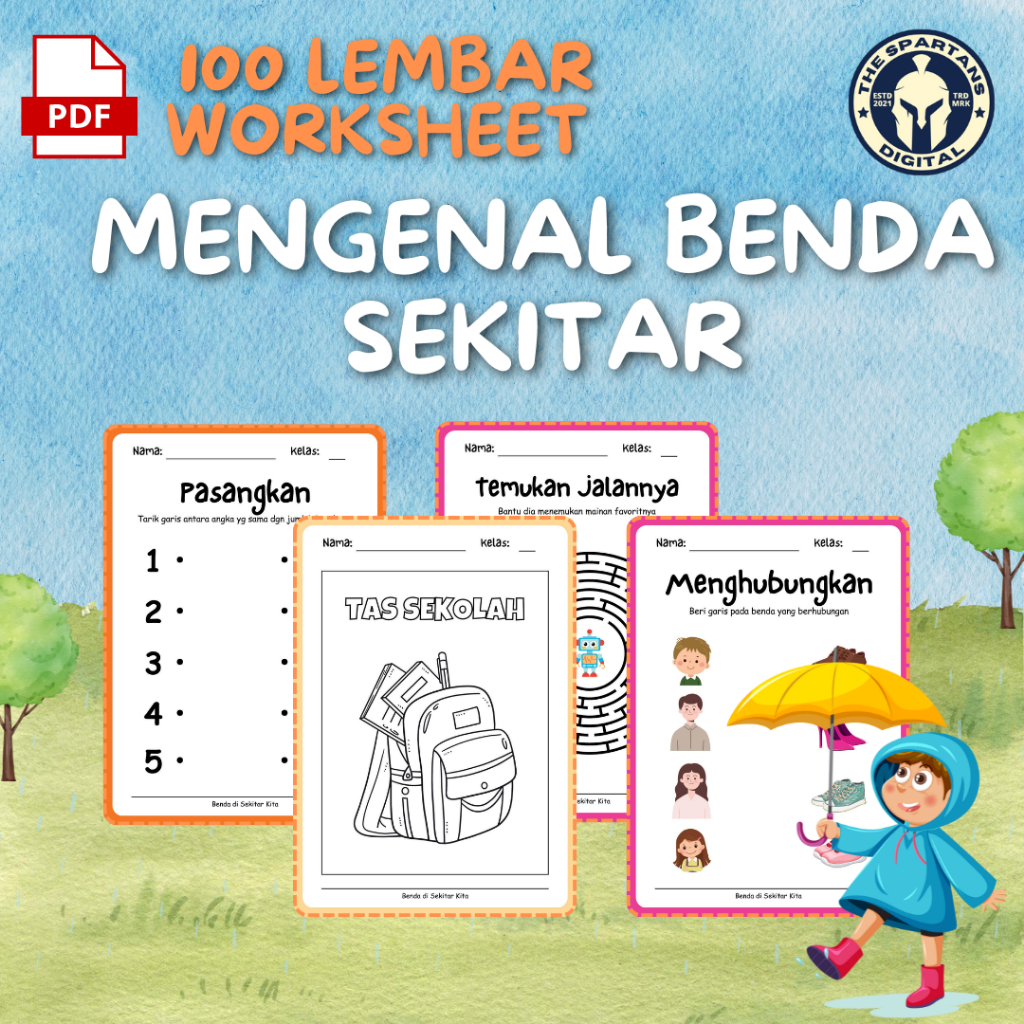Jual 100 Lembar Worksheet Mengenal Benda Sekitar - Format P D F ...