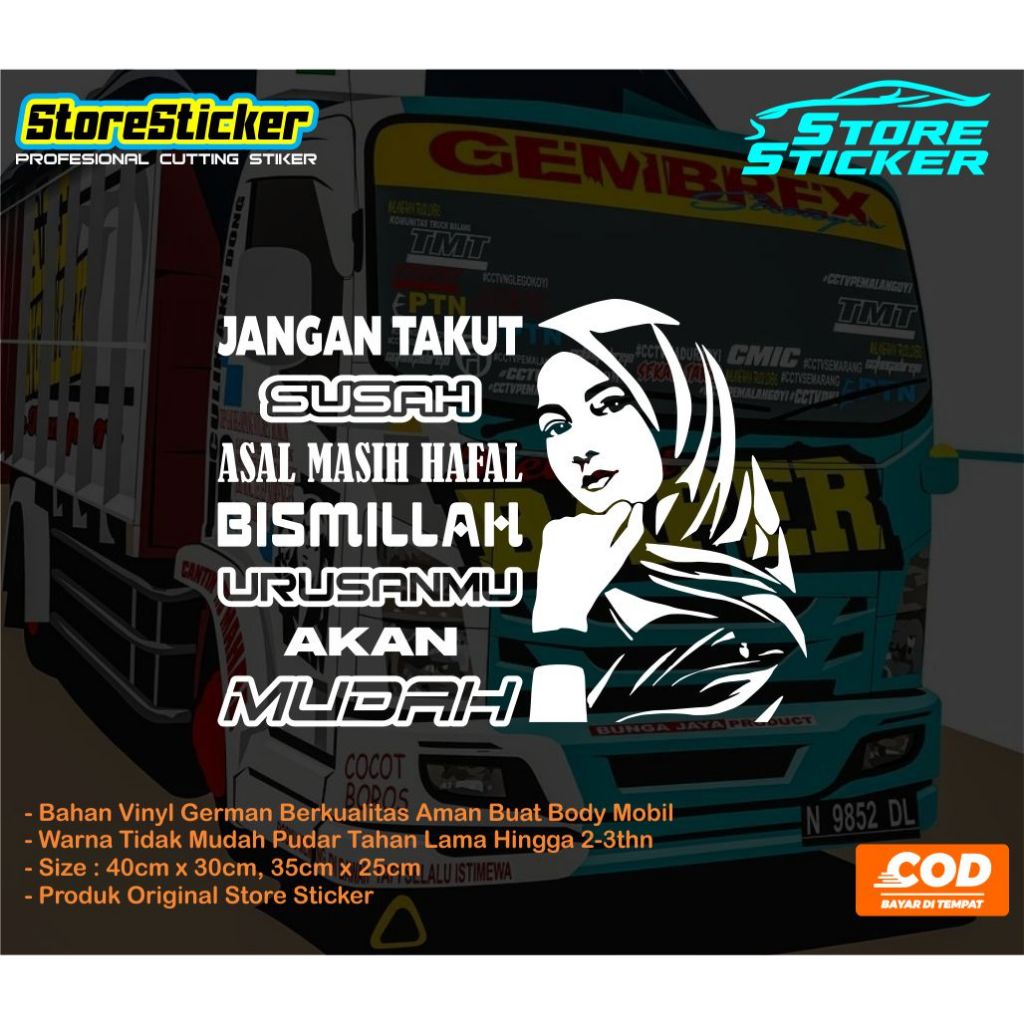 Jual Jual Stiker Kata kata jangan takut susah stiker cutting mobil truk l300 dll | Shopee Indonesia
